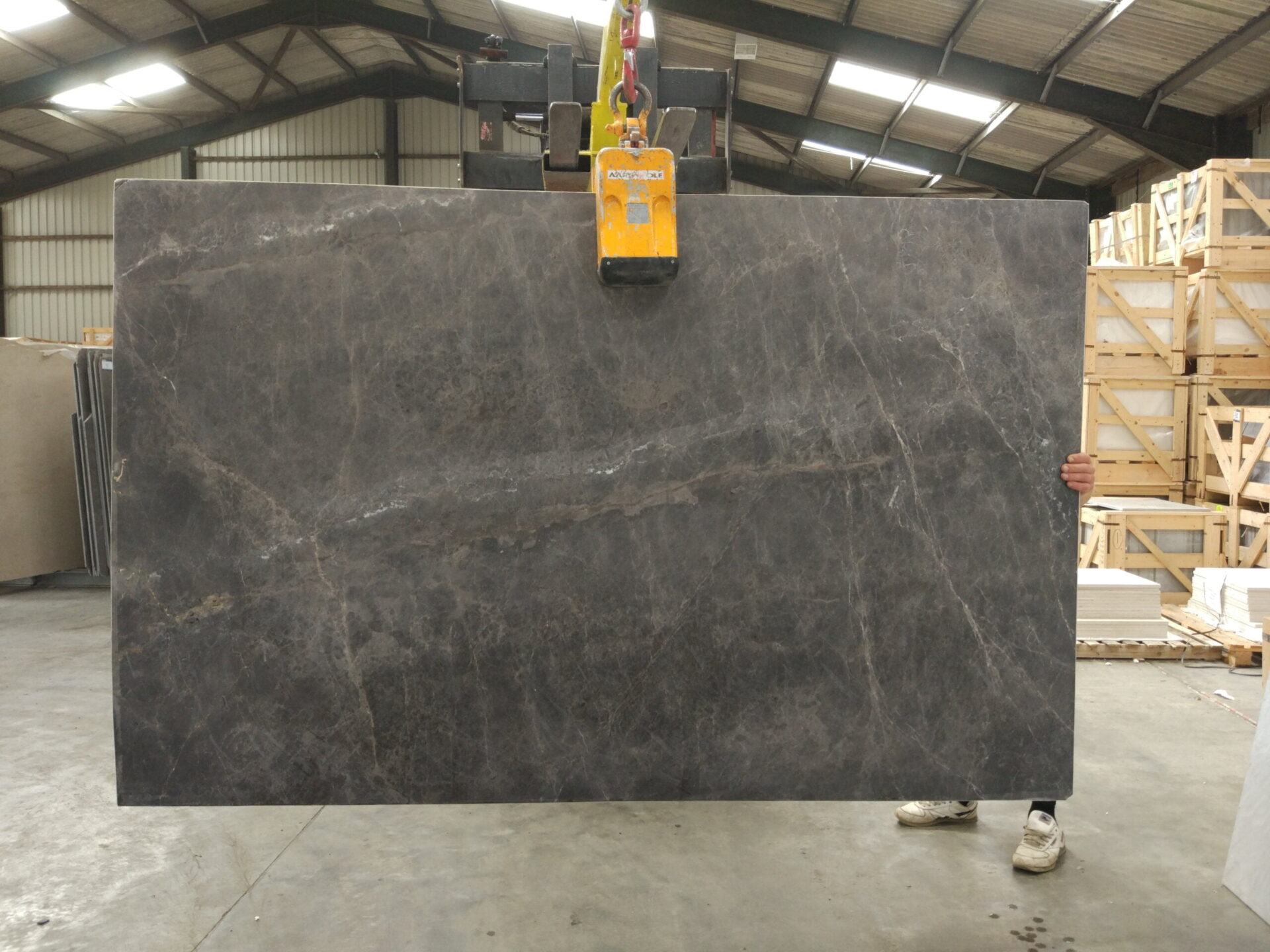 Claros Grey Honed Marble Slab | Natural Angle