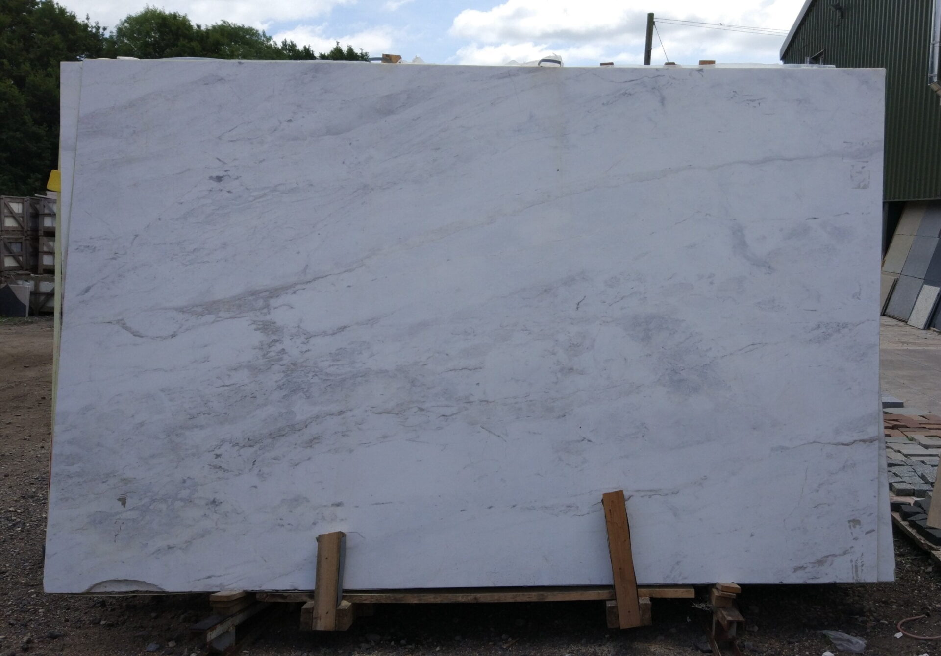 Volakas Polished Marble Slab | Natural Angle